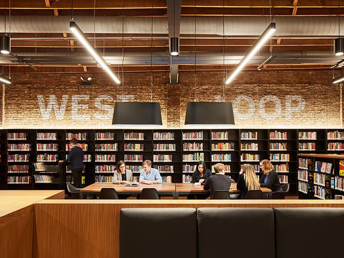 A Look Inside the West Loop's Newly Opened Bow-truss Library – SOM