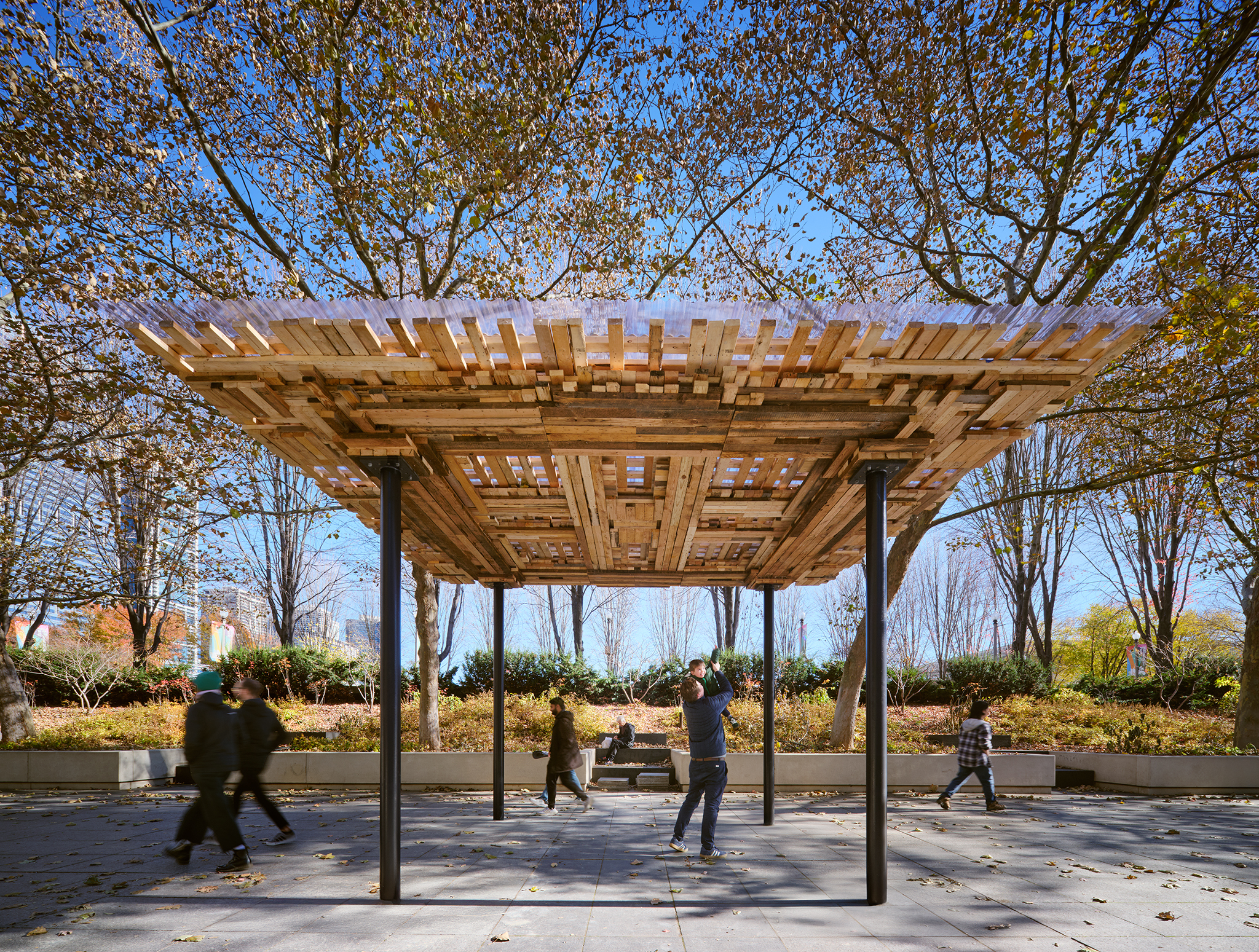 Reclaimed Timber Pavilion Opens for 2025 Chicago Architecture Biennial ...